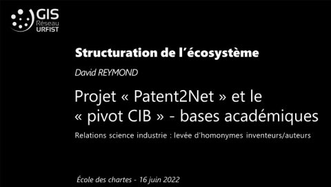 Projet "Relations science industrie : levée d'homonymes inventeurs ...