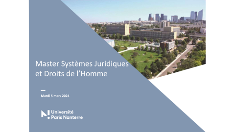 Présentation du Master SJDH : Parcours droits de l'homme | Canal U